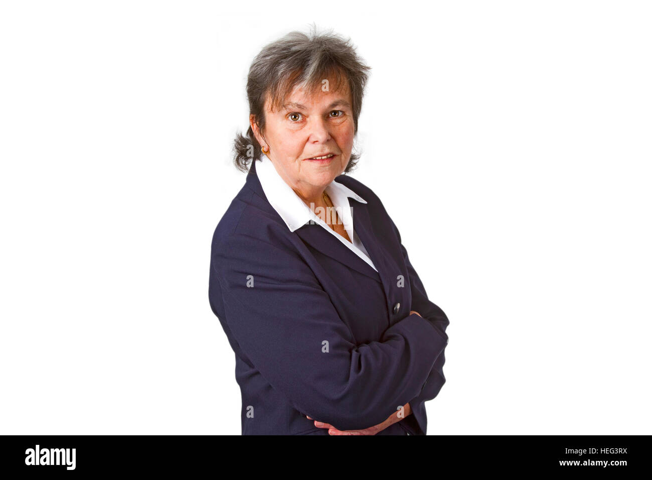 Successful lady boss - isolated on white background Stock Photo - Alamy