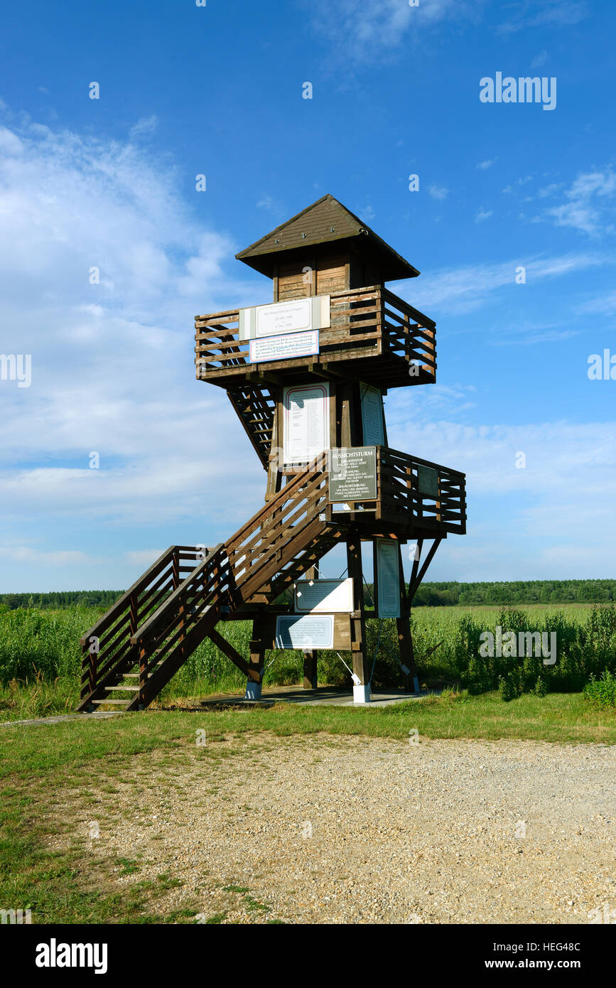 Lookout, historical monument, Andau, Seewinkel, Burgenland, Austria ...