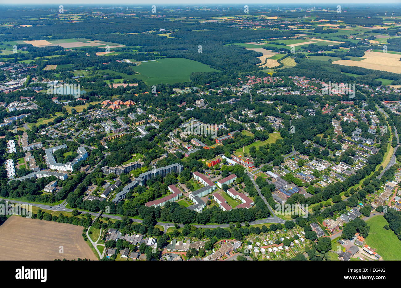 Aerial view, Barkenberg, Dorsten, Ruhr, North Rhine-Westphalia, Germany ...