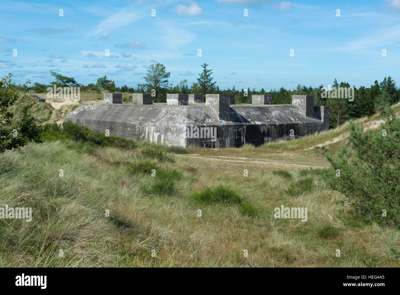 Artillery Bunker Tirpitz 1, unfinished bunker gun position on the ...