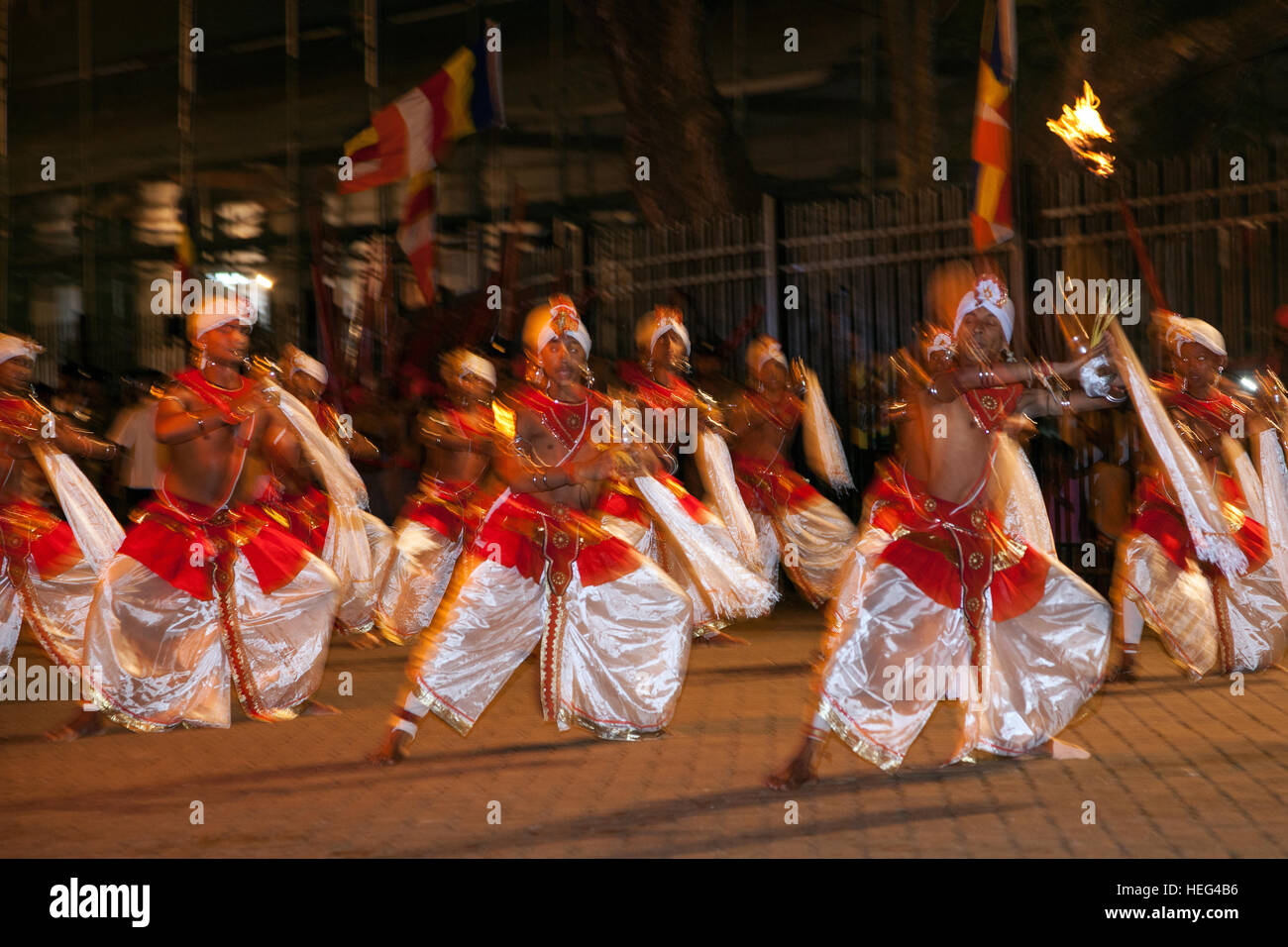 Dance troupe, Kandy Dancers in traditional costumes, Esala Perahera ...