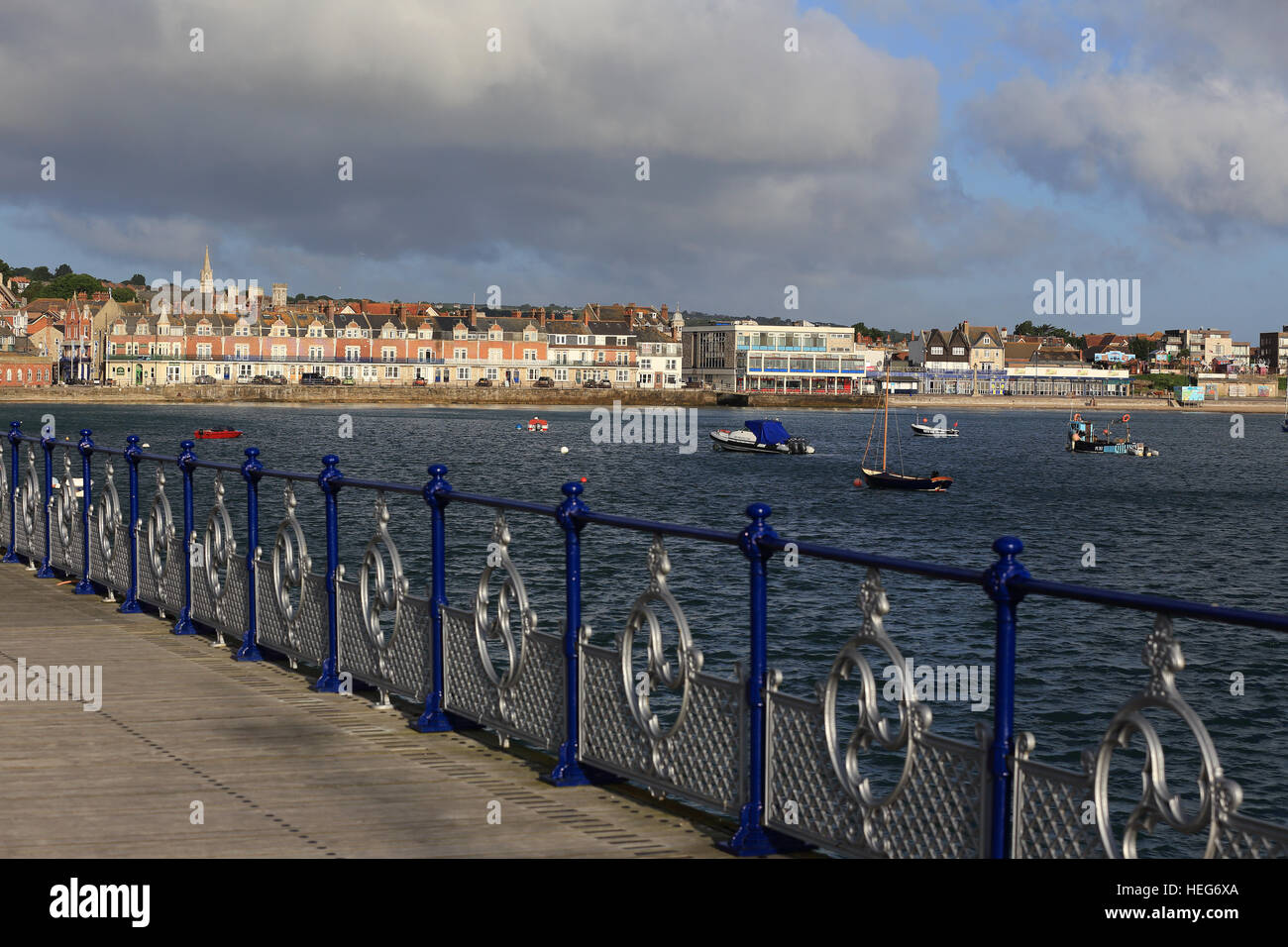Swanage seafront from the pier, Dorset, England, UK Stock Photo - Alamy
