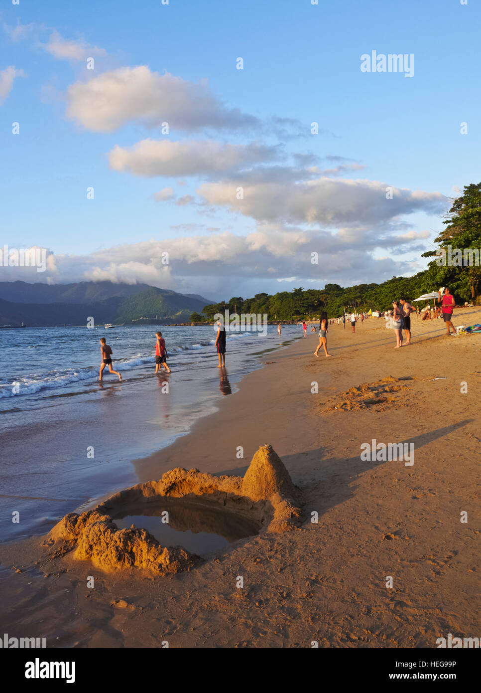 Brazil, State of Sao Paulo, Ilhabela Island, View of the Curral Beach ...
