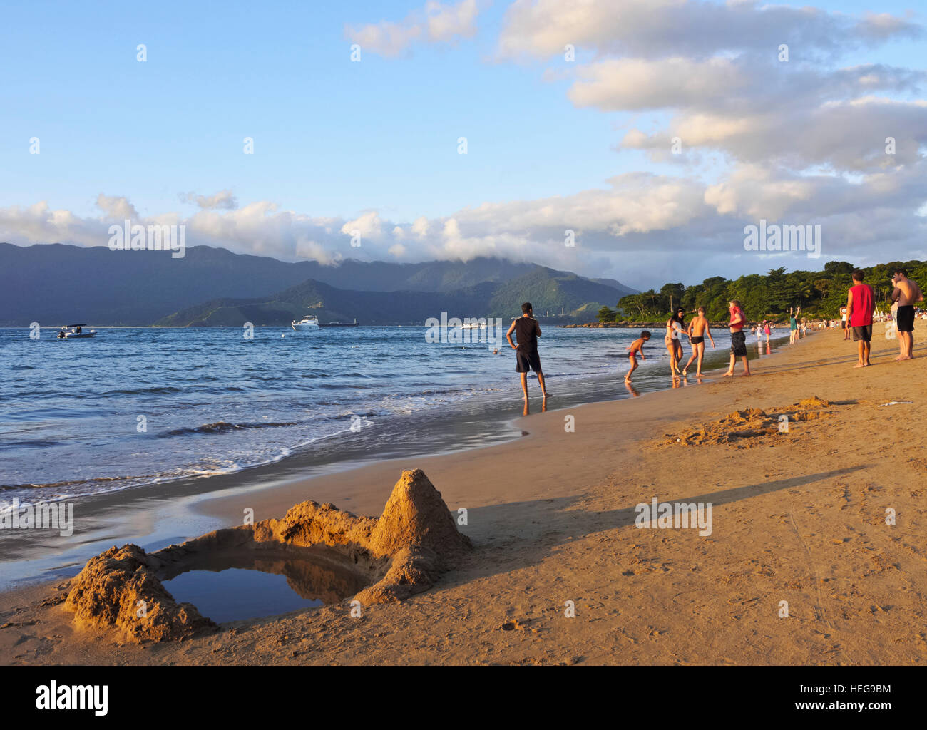 Brazil, State of Sao Paulo, Ilhabela Island, View of the Curral Beach ...