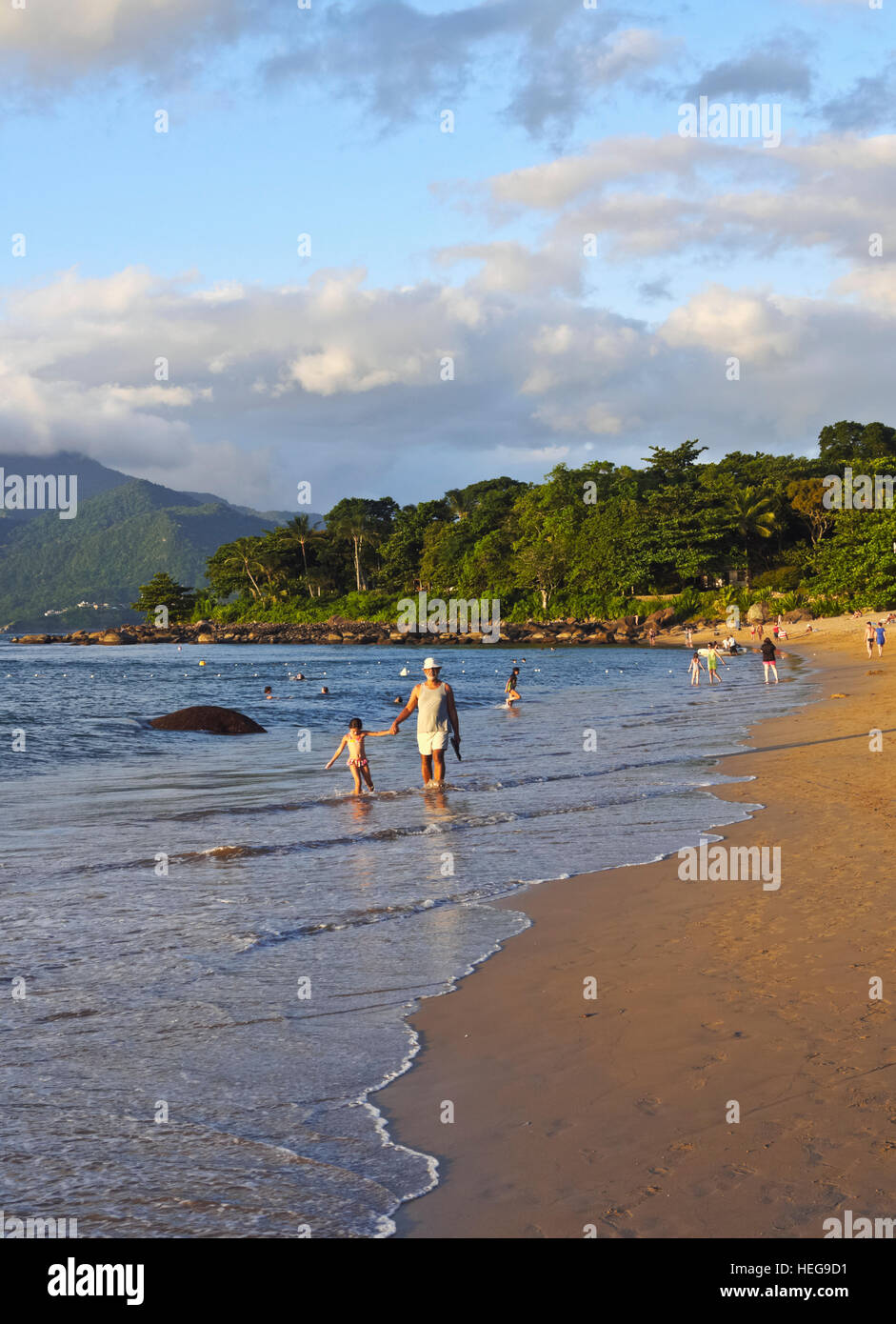 Brazil, State of Sao Paulo, Ilhabela Island, View of the Curral Beach ...