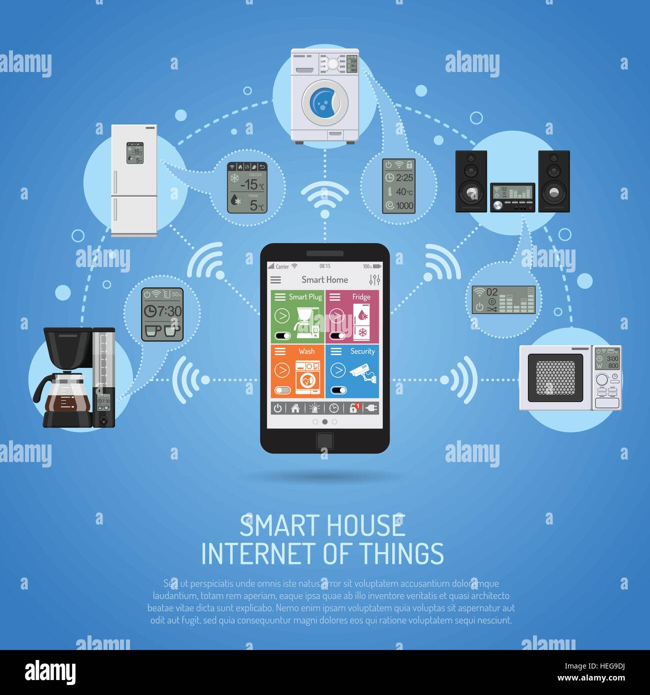 Smart House and internet of things Stock Vector Image & Art - Alamy