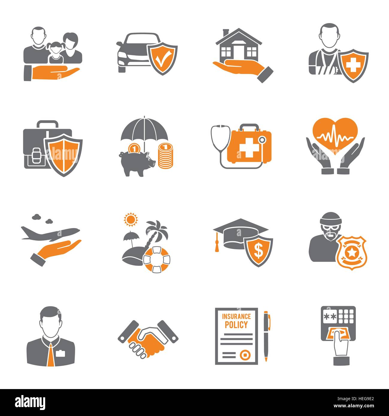 Insurance Icons Set Stock Vector Image & Art - Alamy