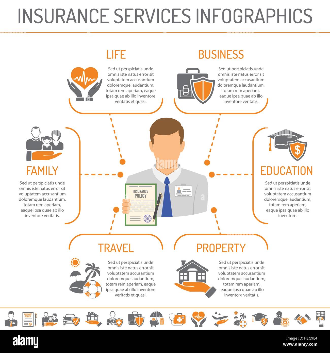 Insurance Services Infographics Stock Vector Image & Art - Alamy