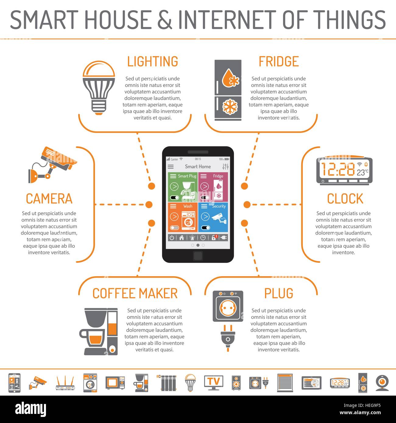 Smart House and internet of things infographics Stock Vector Image ...