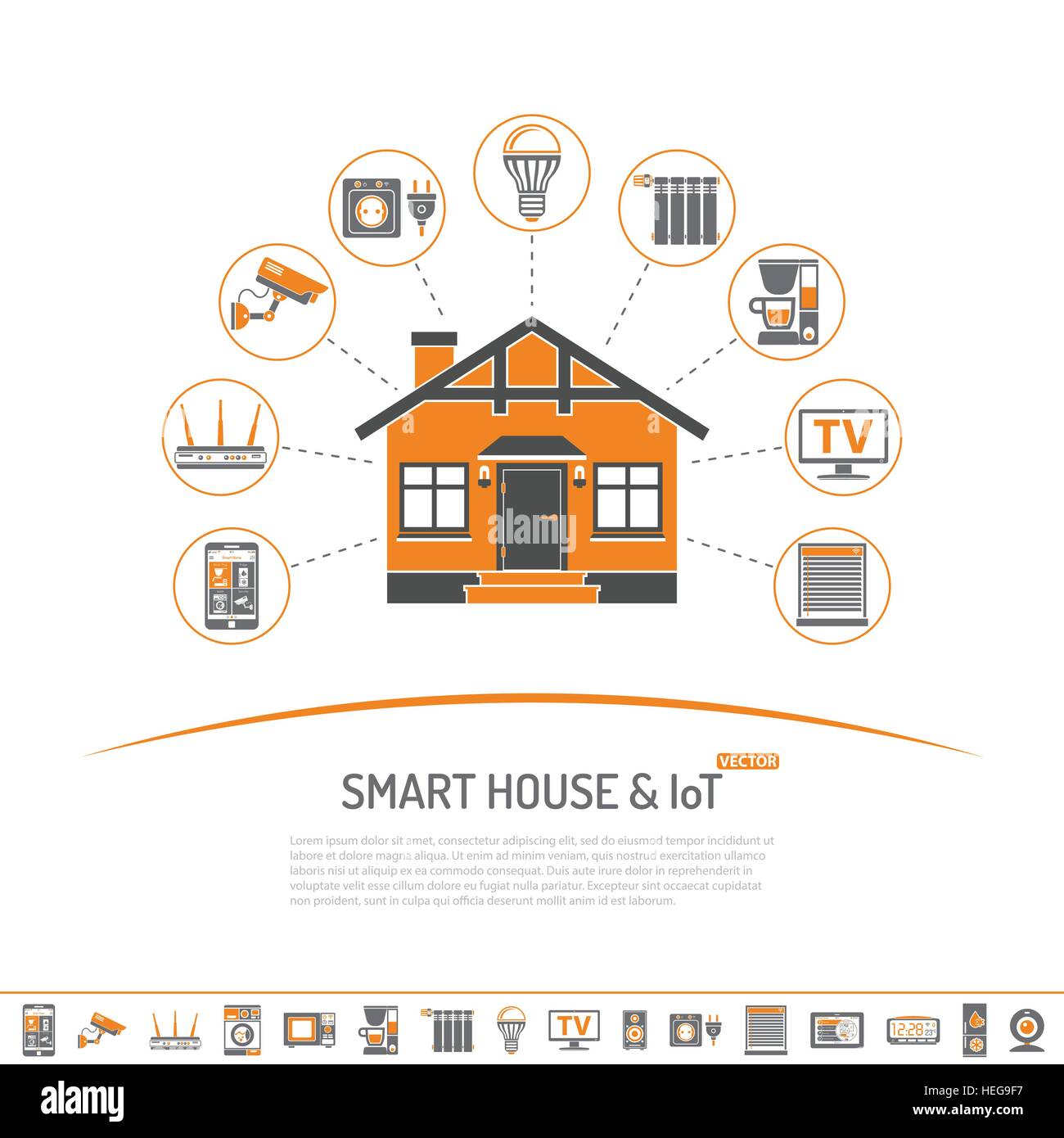 Smart House and internet of things concept Stock Vector Image & Art - Alamy