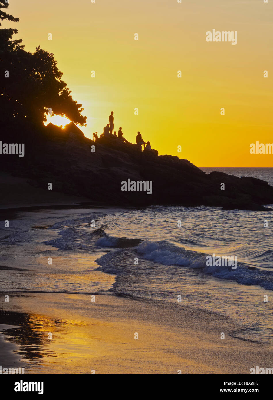 Brazil, State of Sao Paulo, Ilhabela Island, Sunset viewed from the ...