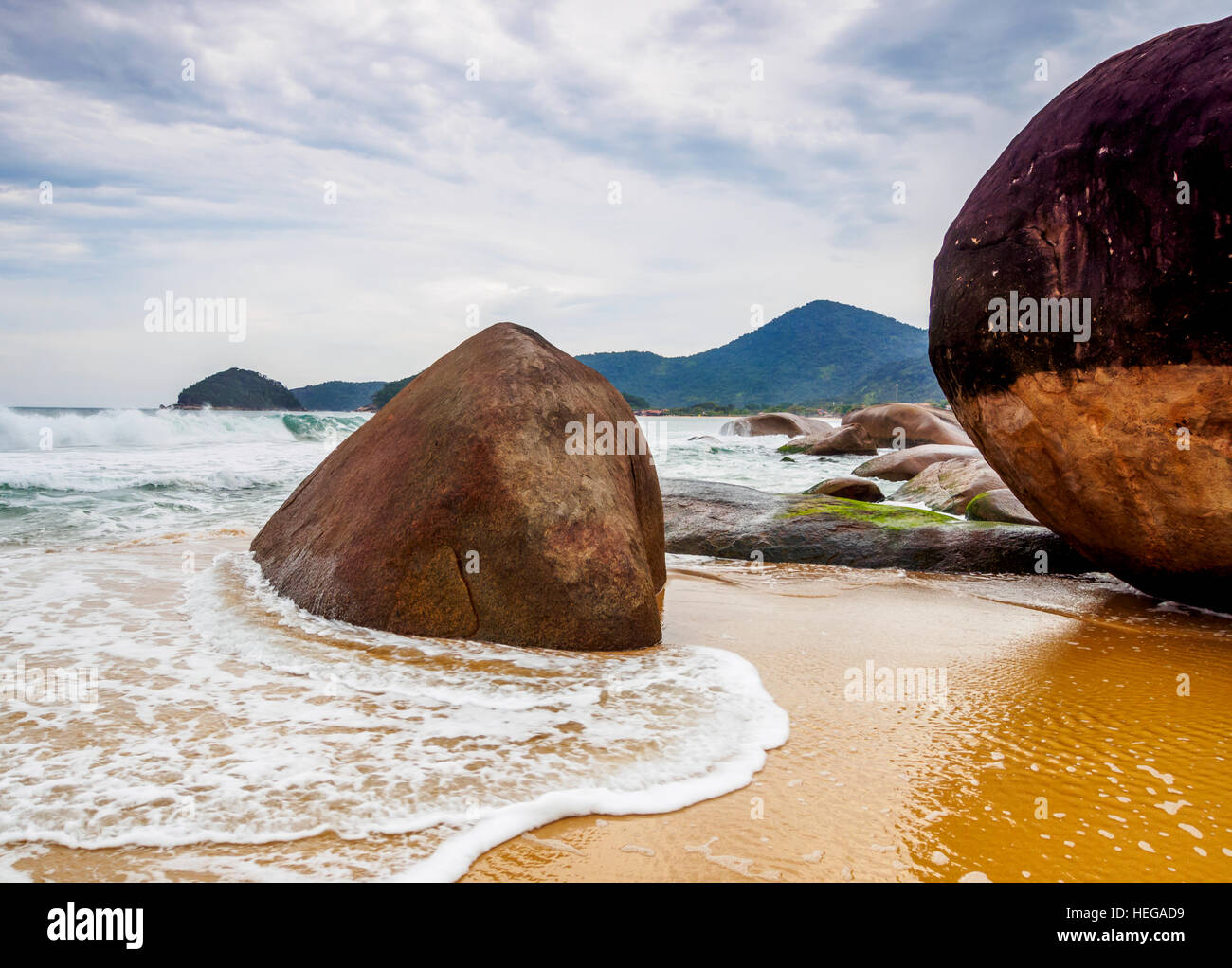 Brazil, State of Rio de Janeiro, Paraty Zone, Trinidade, Rocks on the ...