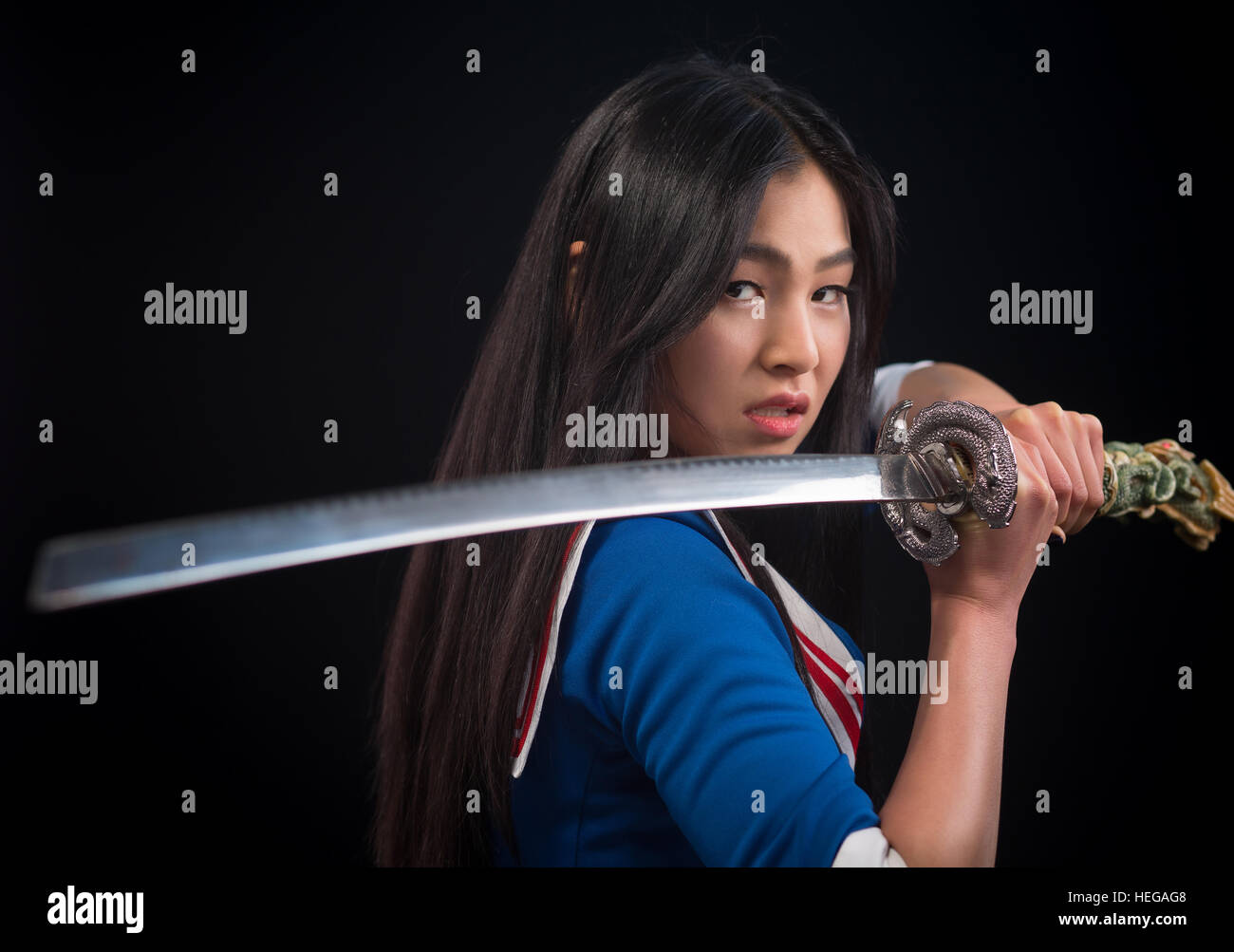 Asian lady sword in studio hi-res stock photography and images - Alamy