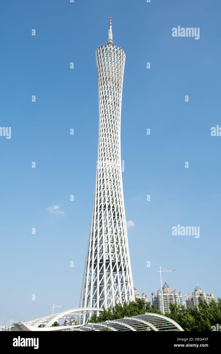 Guangzhou Canton tower, daytime view, Guangdong province, China Stock ...