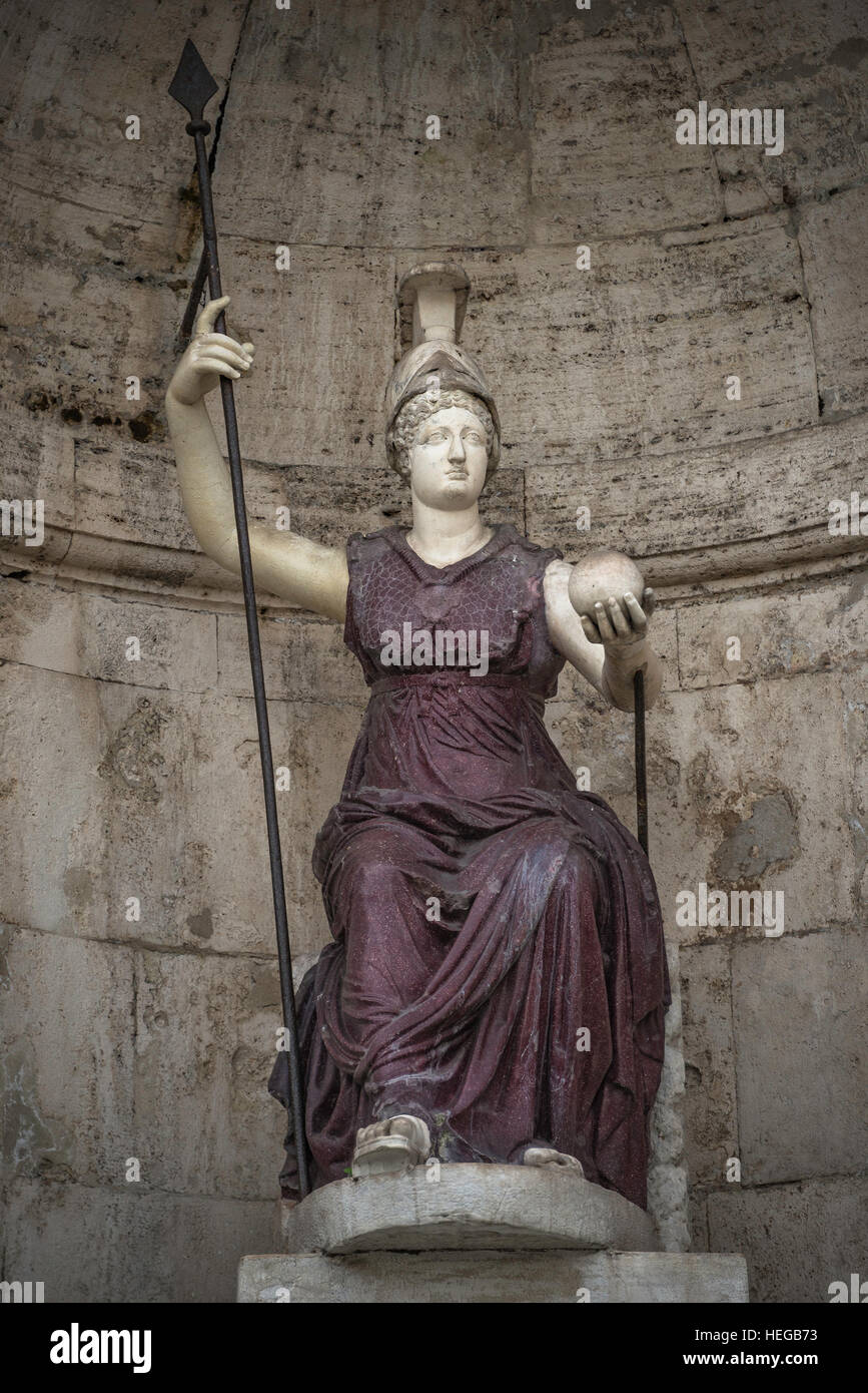 Statue of the goddess Dea Roma, the Goddess of Rome at Piazza del ...