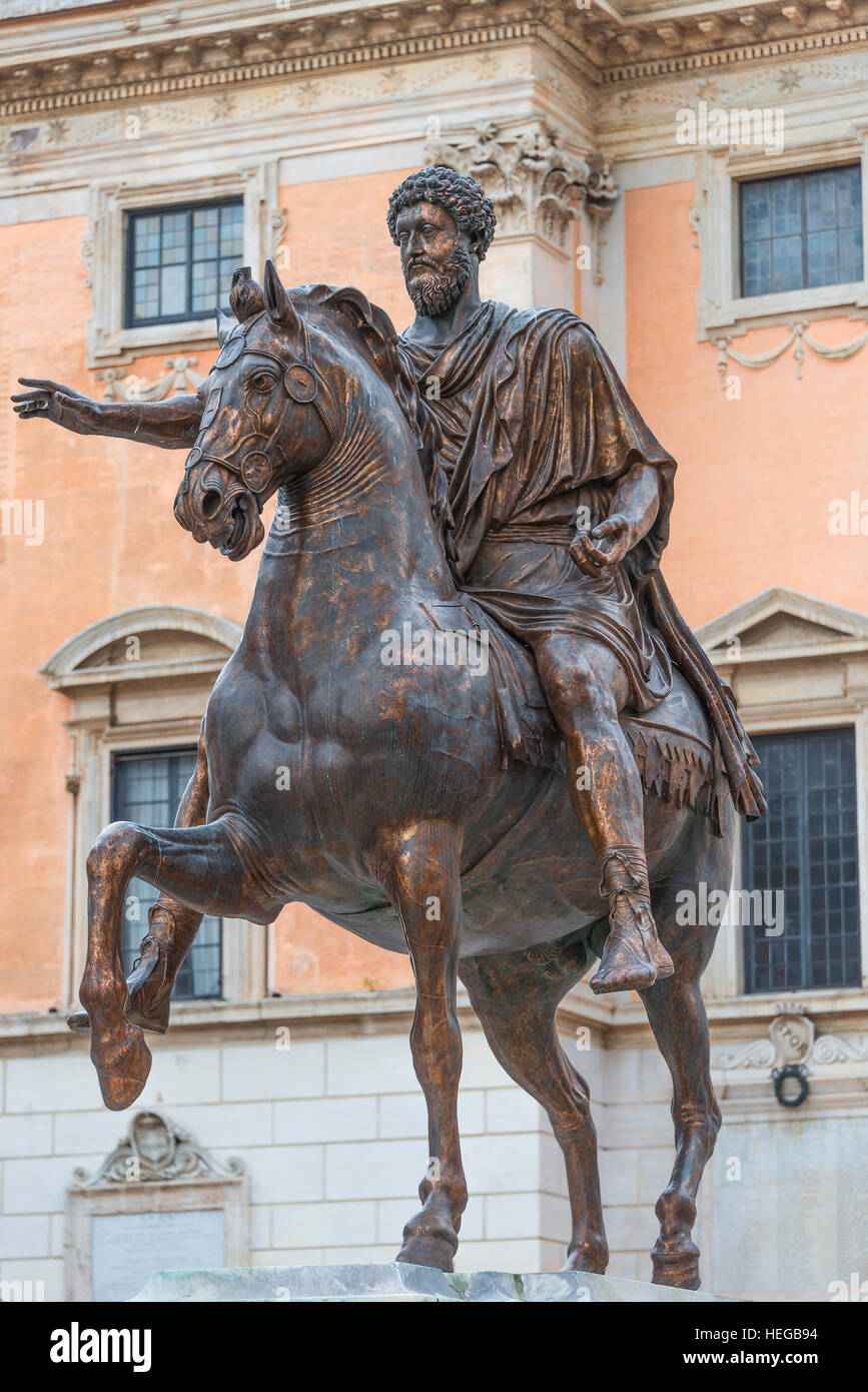 Equestrian Statue of Marcus Aurelius at Piazza del Campidoglio, Rome ...