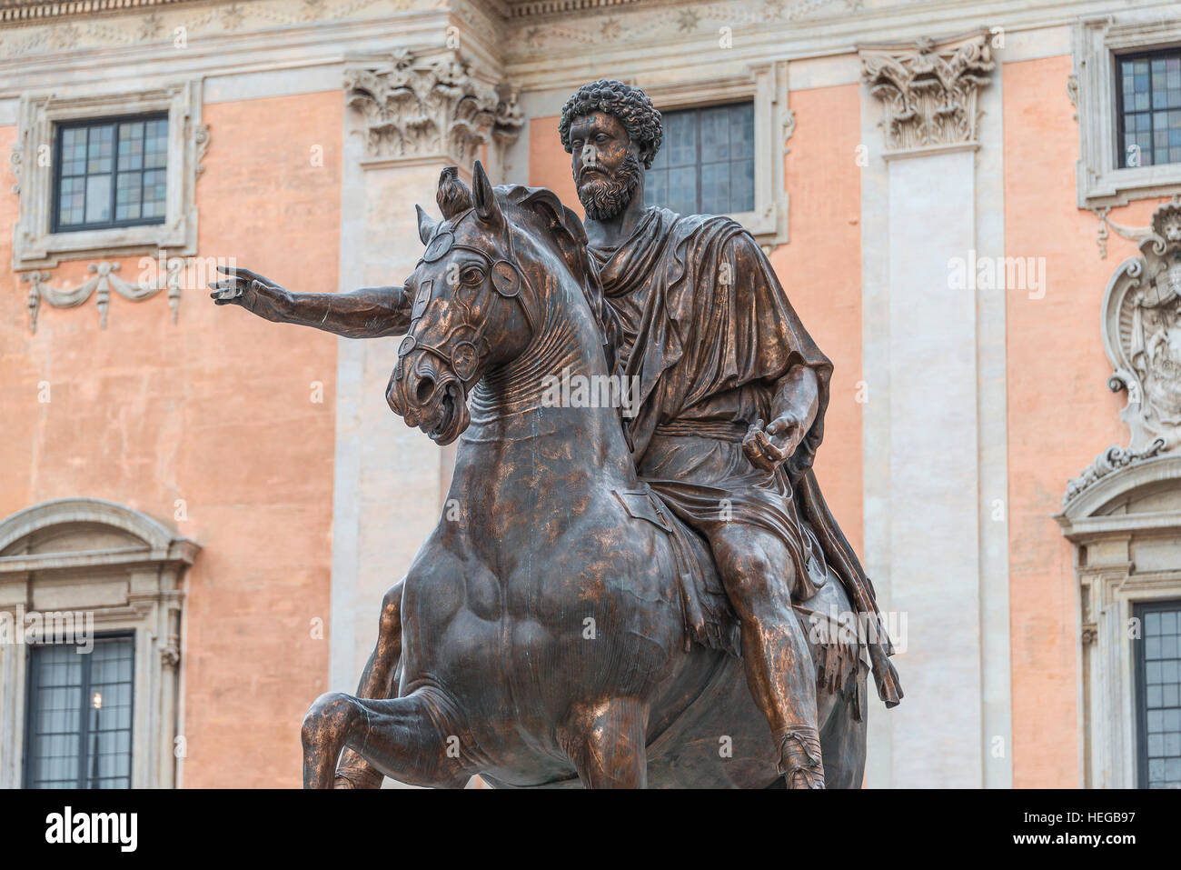 Equestrian Statue of Marcus Aurelius at Piazza del Campidoglio, Rome ...