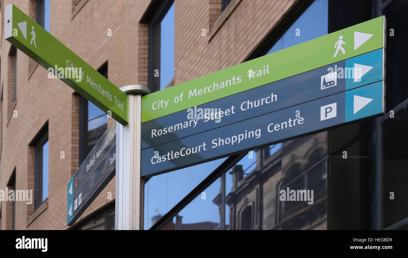Signs showing walks in belfast hi-res stock photography and images - Alamy