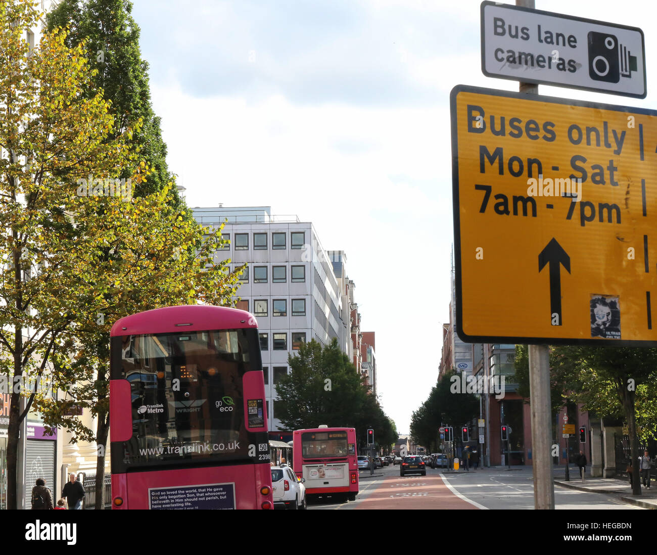 Bus lane donegall square east belfast hi-res stock photography and ...