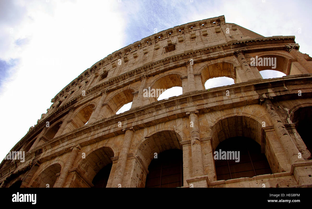 Colosseum bottom-up view, Rome Stock Photo - Alamy