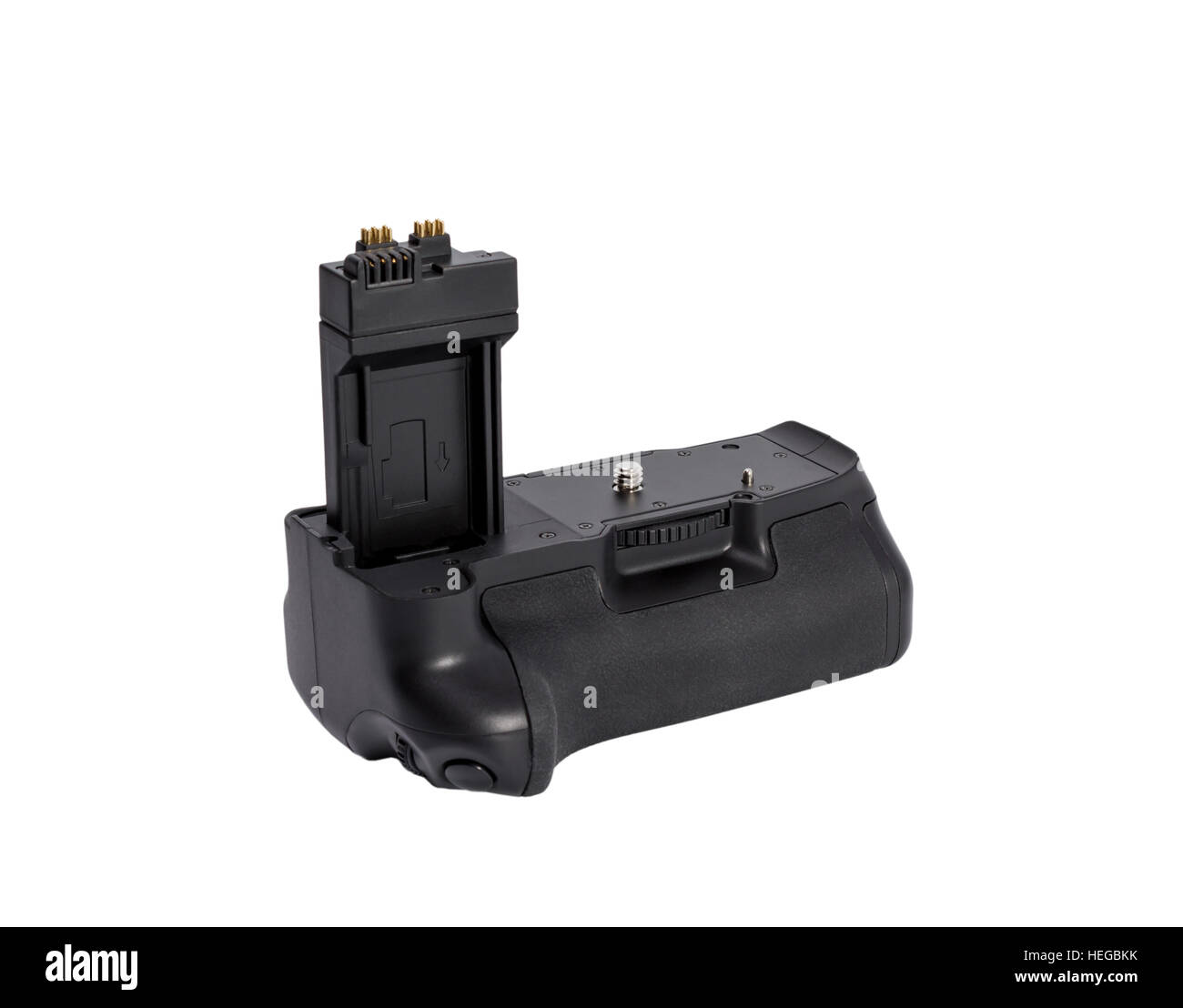 Battery grip for modern DSLR camera isolated on white background Stock ...