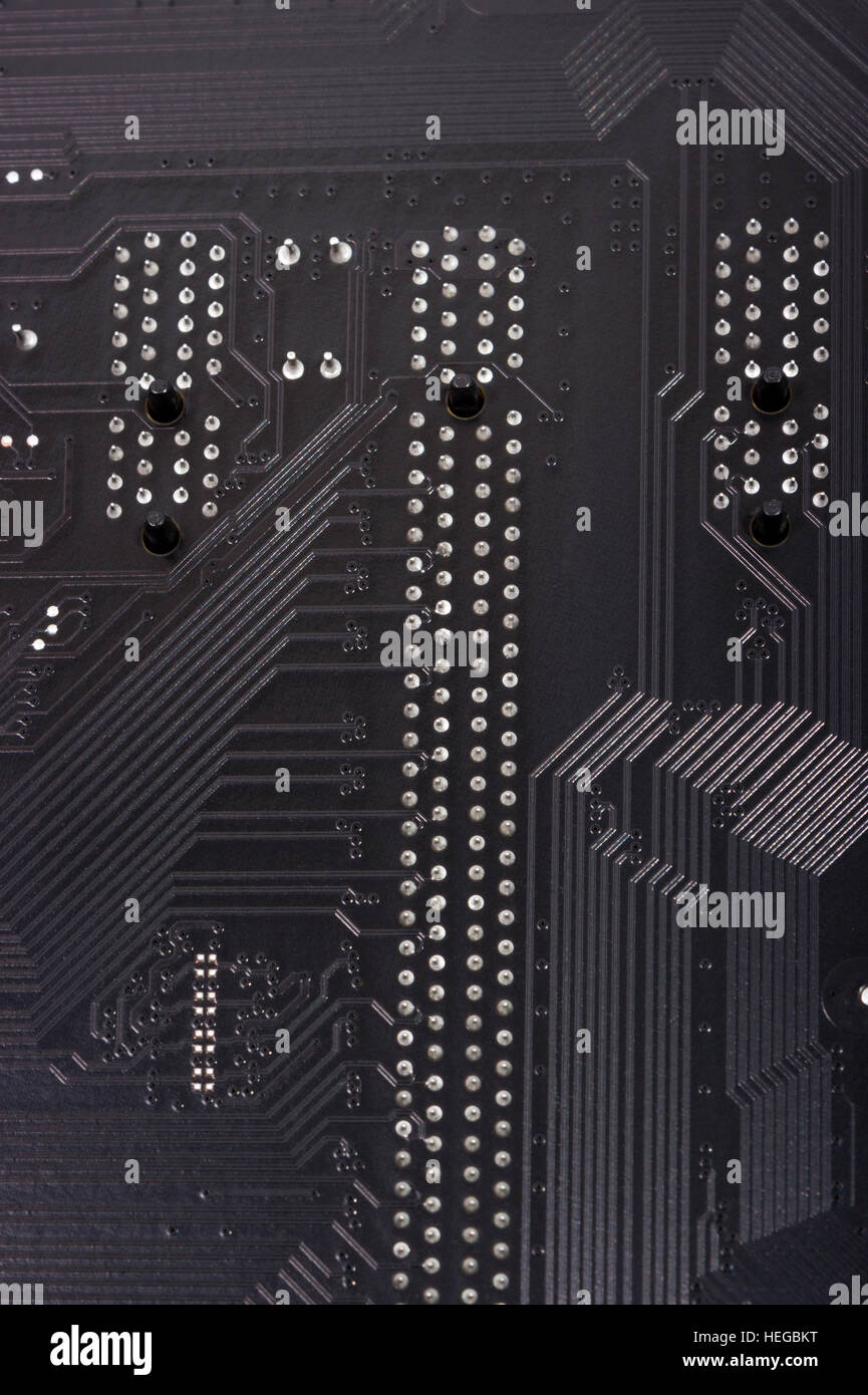 Close up shot of the backside computer mainboard Stock Photo - Alamy