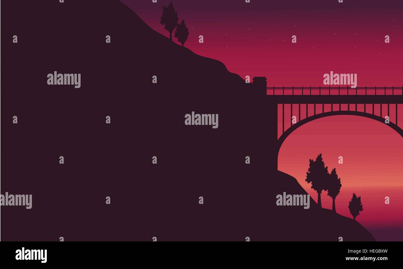 Sunset tower bridge Stock Vector Images - Alamy