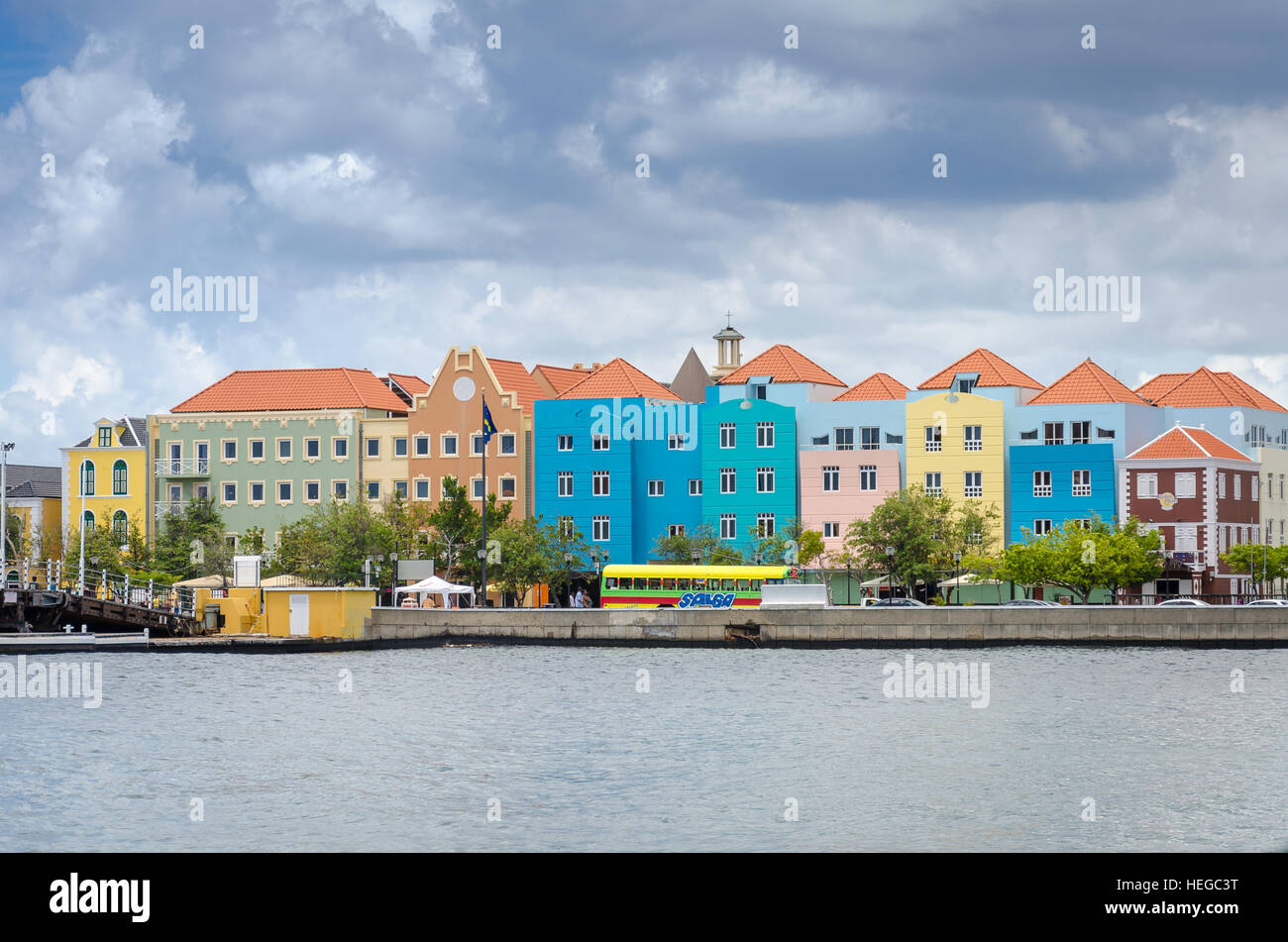 Curacao, Caribbean - October 2, 2012: Willemstad daylight in Curacao ...