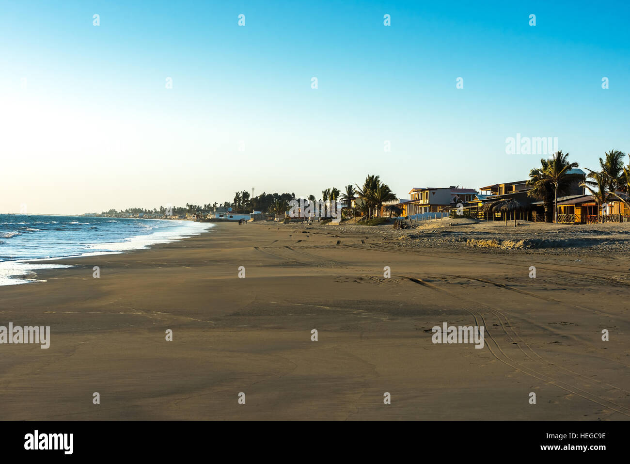 beach houses in the peruvian coast at Piura Peru Stock Photo - Alamy