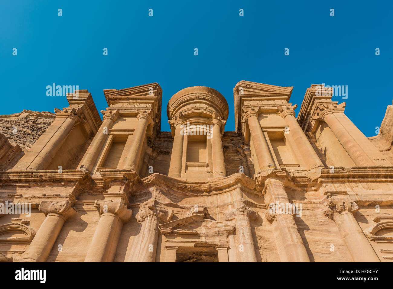 The Monastery Al Deir in Nabatean Petra Jordan middle east Stock Photo ...