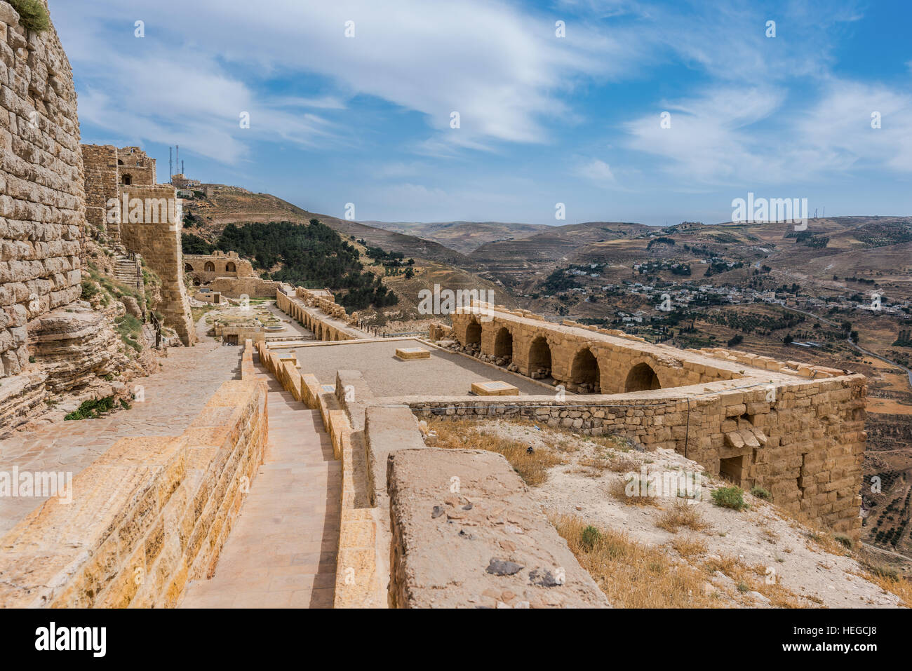 Al Karak kerak crusader castle fortress Jordan middle east Stock Photo ...