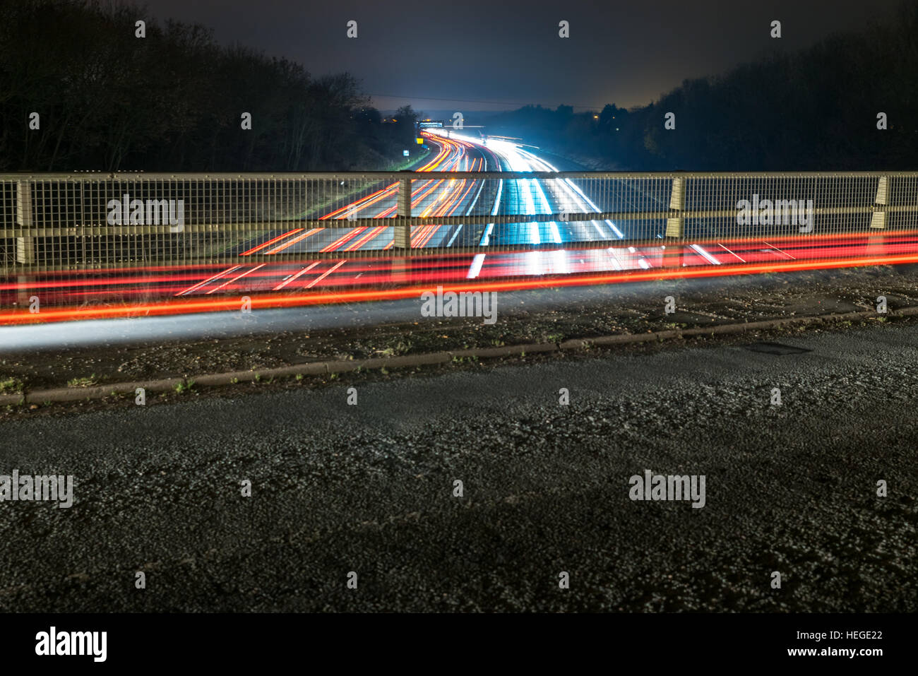 Night View of UK Motorway Highway Stock Photo - Alamy