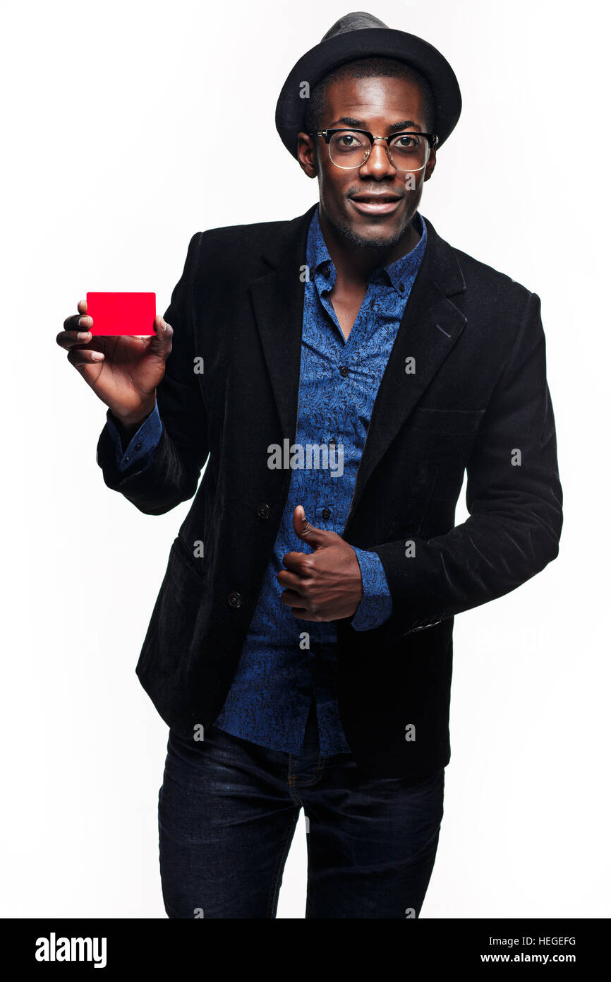 The black man with credit card Stock Photo - Alamy