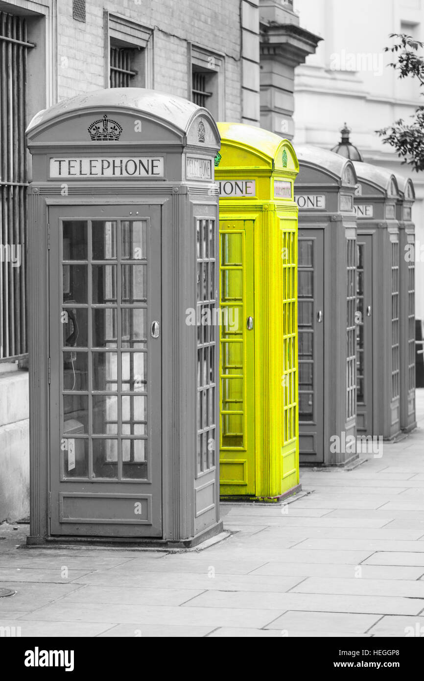 Vintage telephone boxes in a row hi-res stock photography and images ...