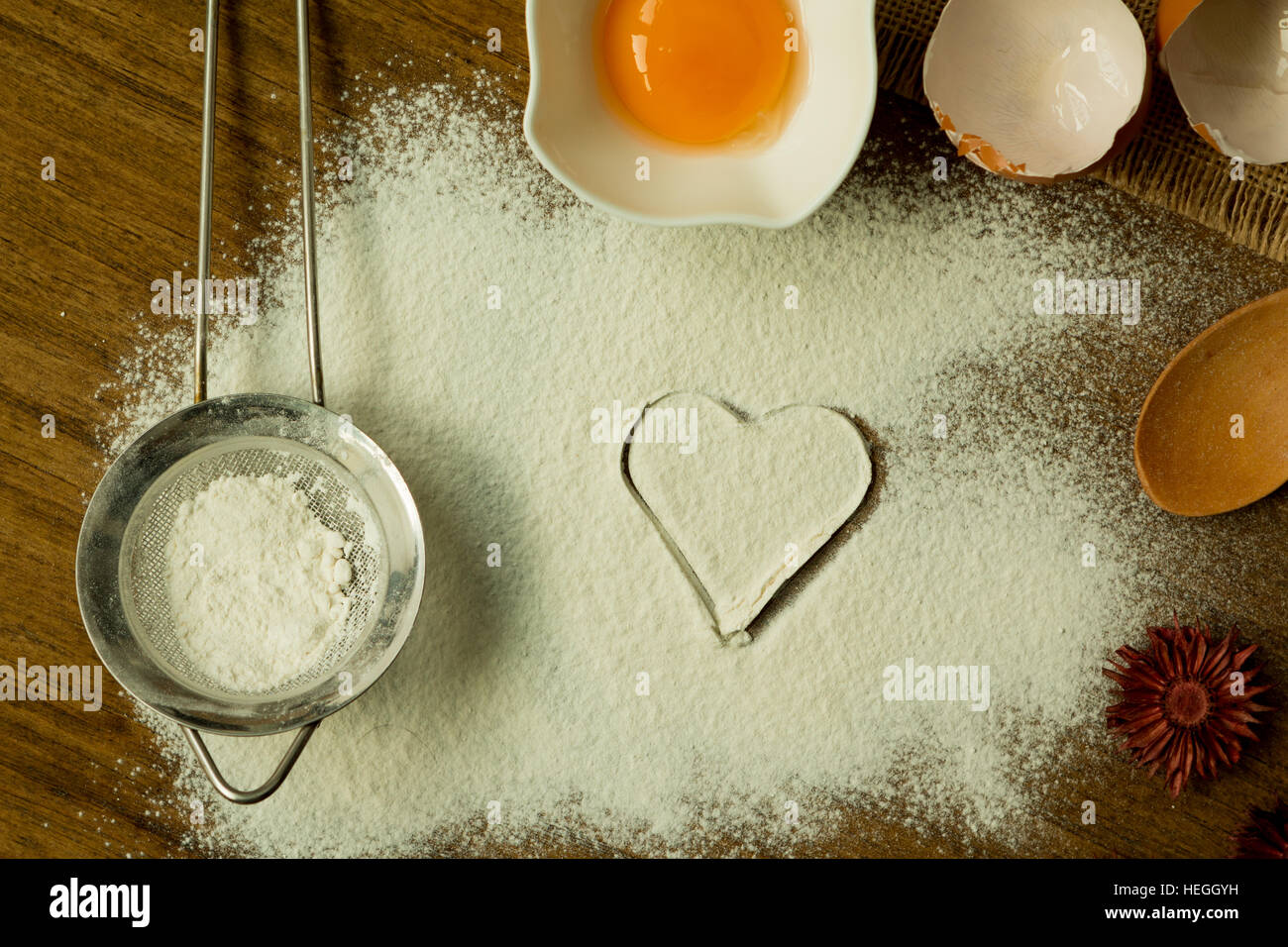 Heart drawn in flour hi-res stock photography and images - Alamy
