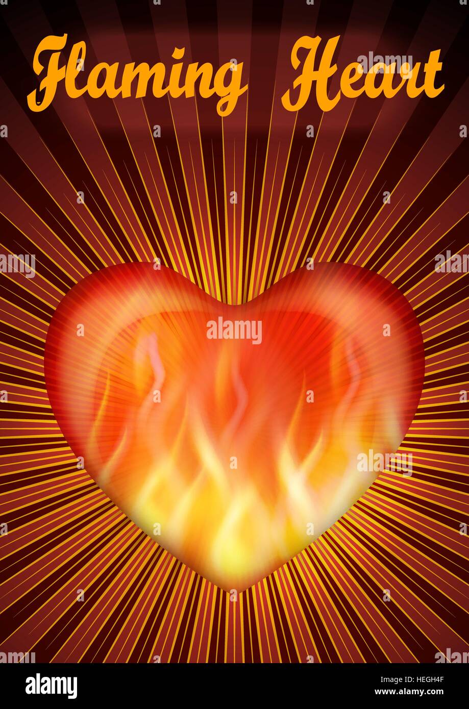 Flaming Valentine Heart Stock Vector Image & Art - Alamy