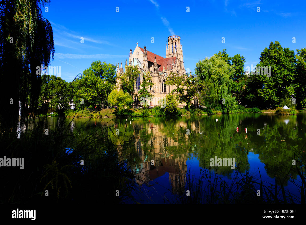The Johanneskirche on the Feuersee. Stuttgart, Germany Stock Photo - Alamy