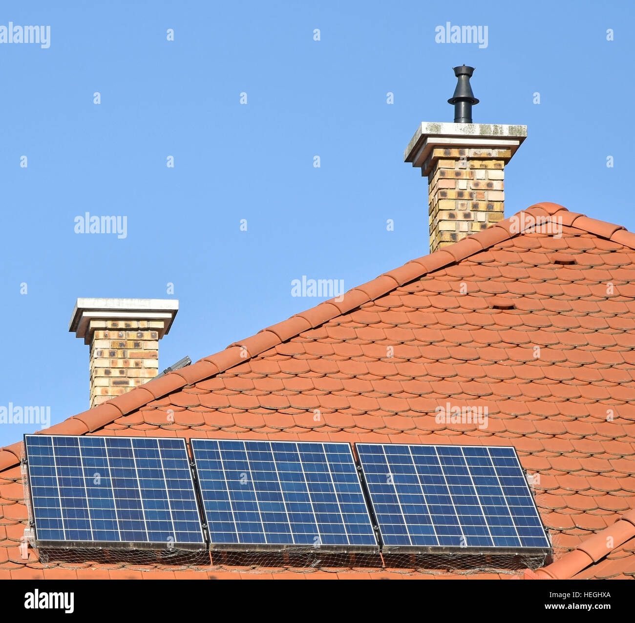 Solar panels on the roof Stock Photo - Alamy