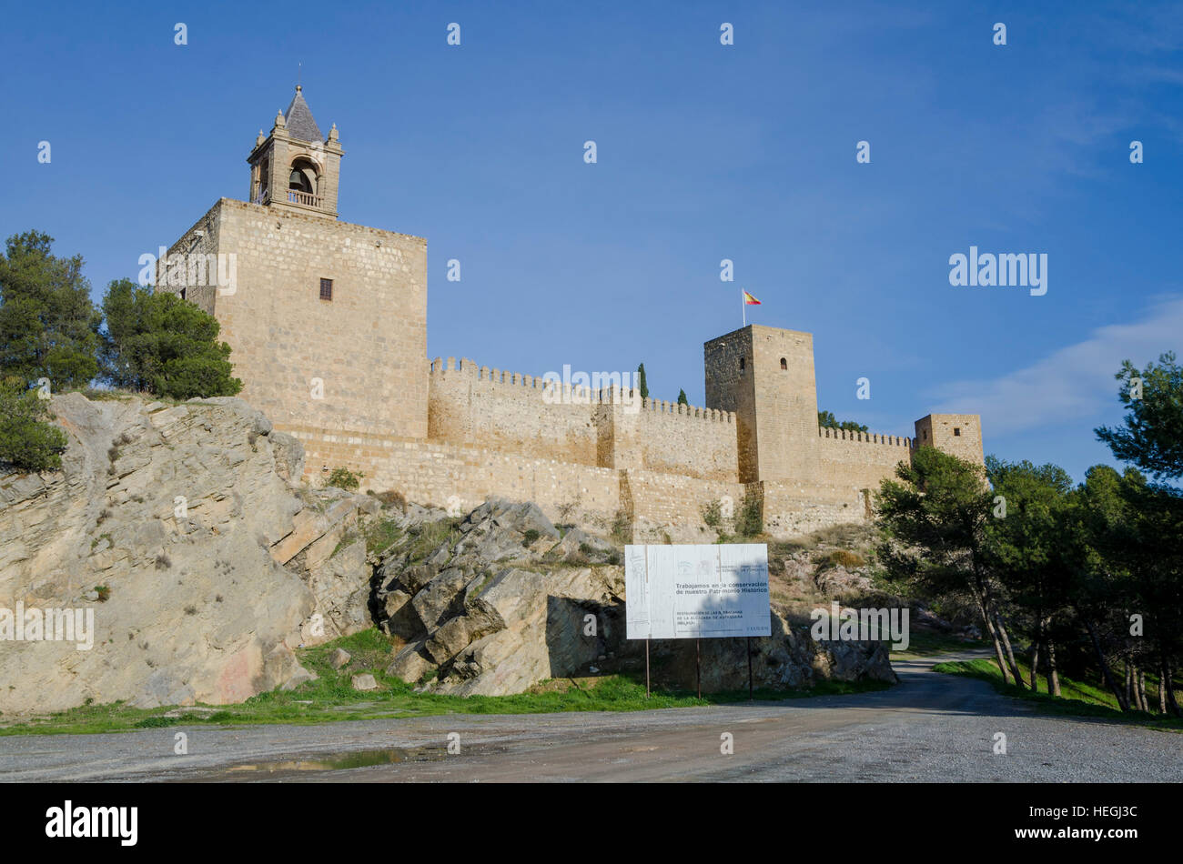 The Alcazaba, Moorish fortress, castle, Antequera, province of Malaga ...