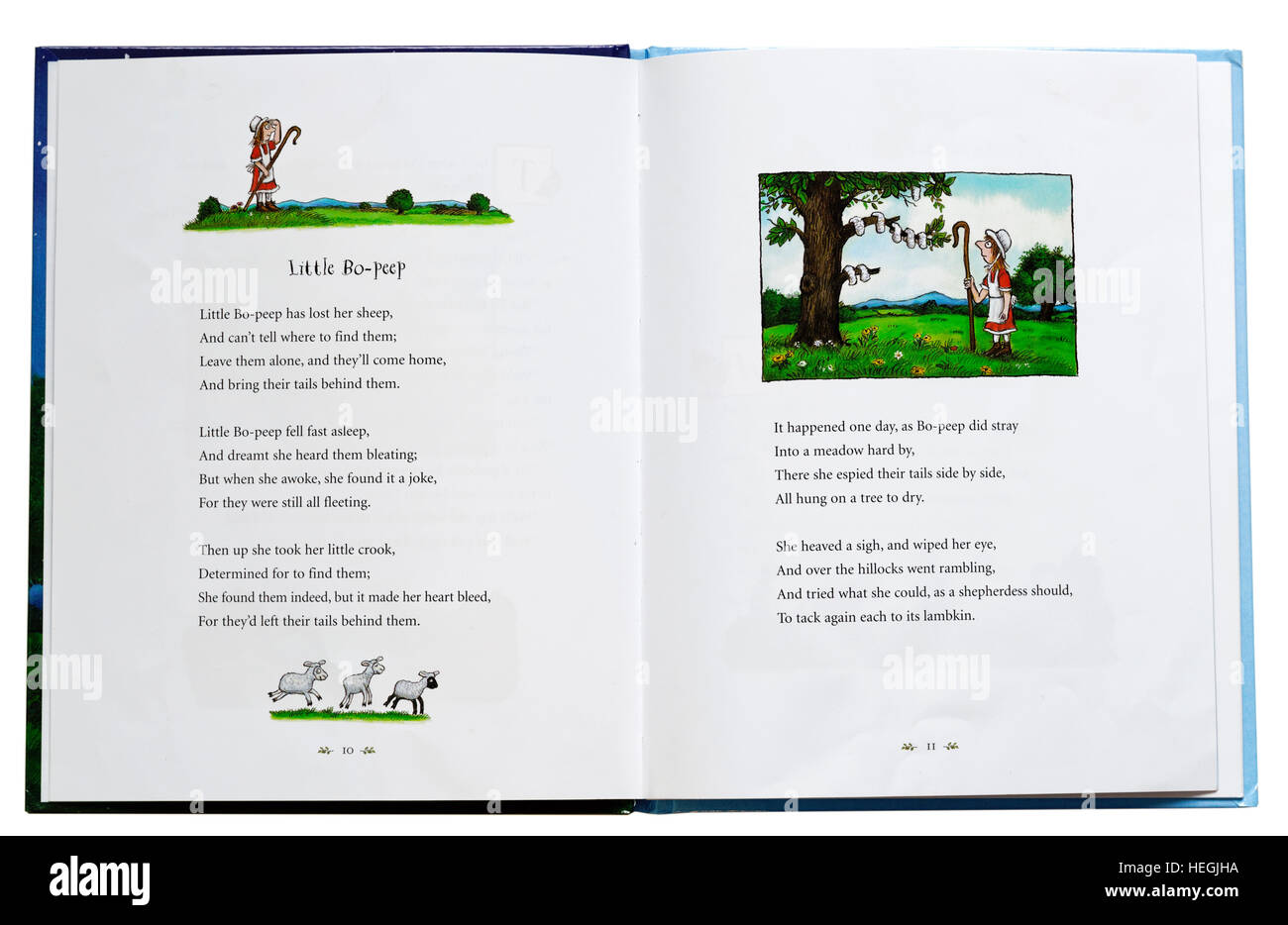 Little Bo Peep nursery rhyme in a book Stock Photo - Alamy