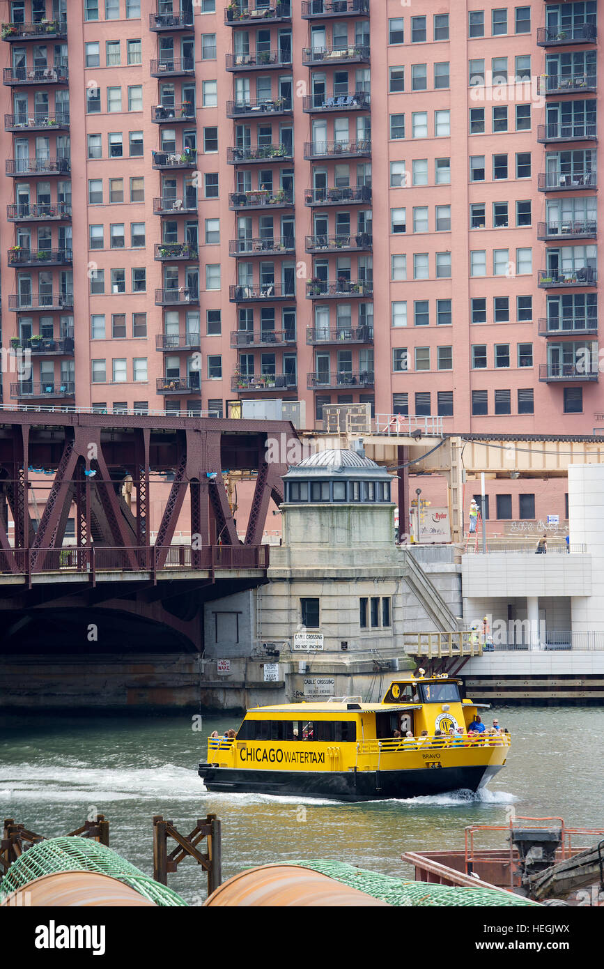 Chicago Water taxi at Lake Street Bridge, Chicago, Cook County ...