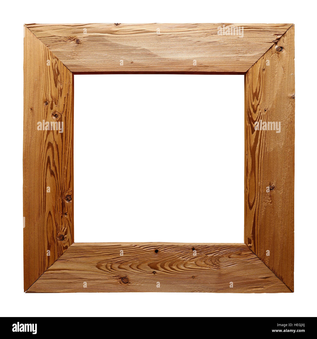 Rustic unpainted square wooden picture, window or mirror frame of ...