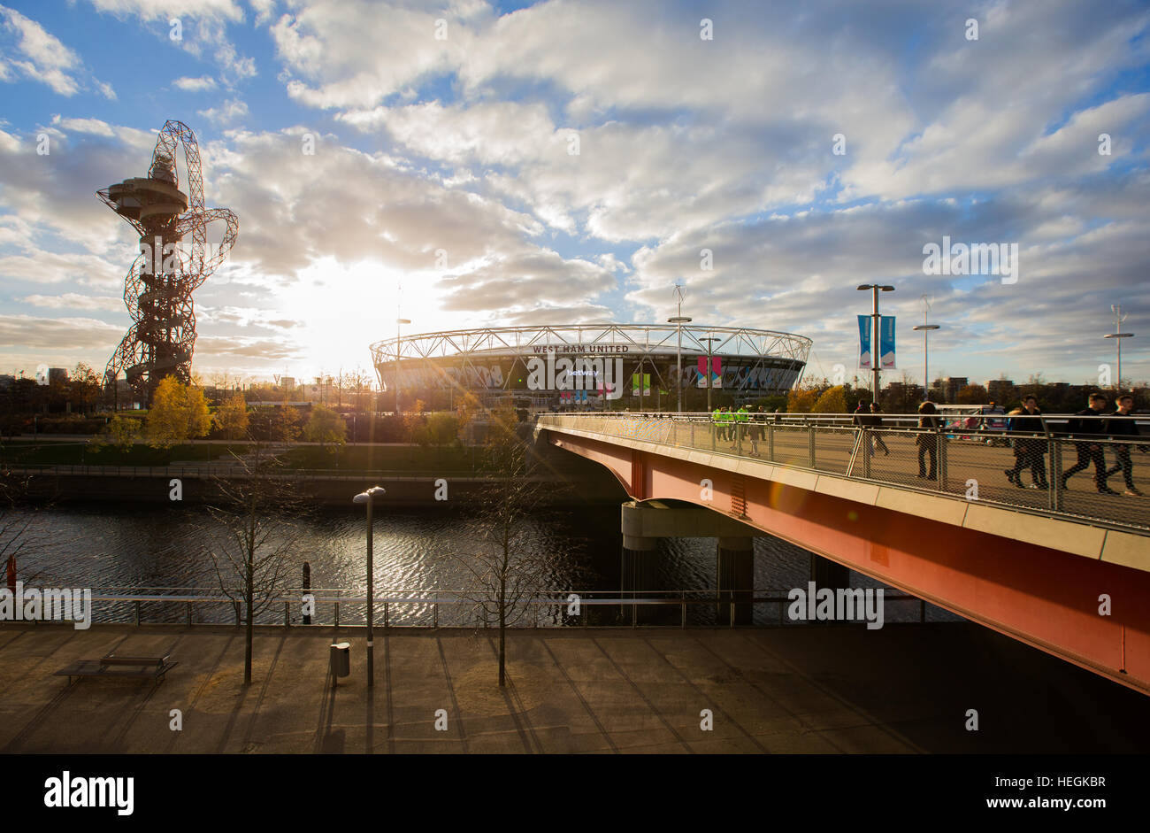 A general exterior view of the London Stadium during the Premier League ...