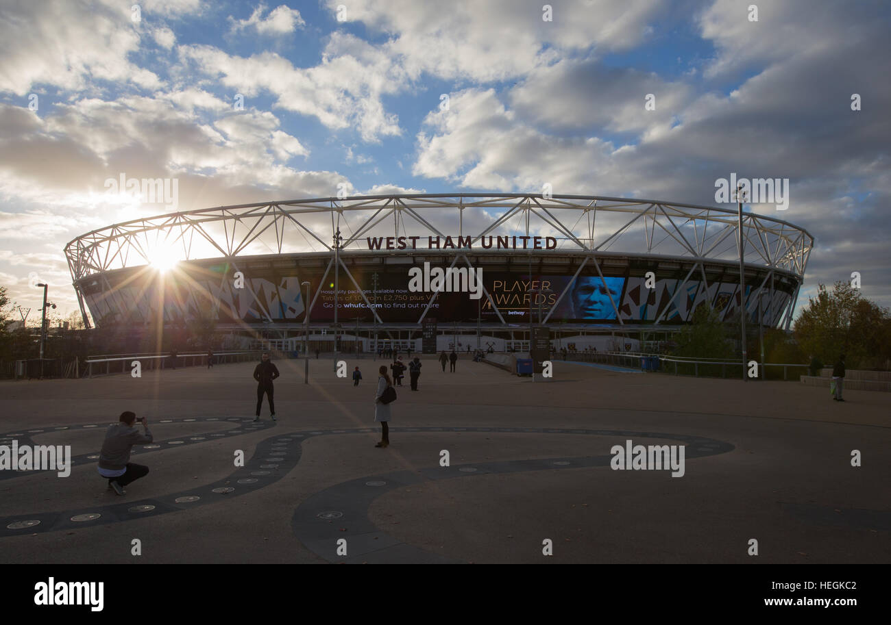 A general exterior view of the London Stadium during the Premier League ...