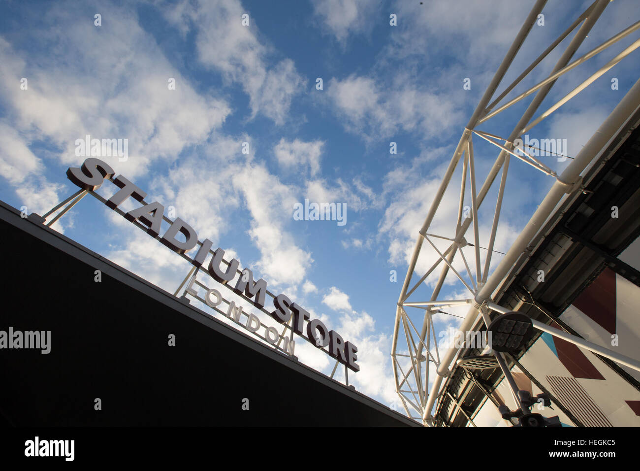 A general exterior view of the London Stadium during the Premier League ...