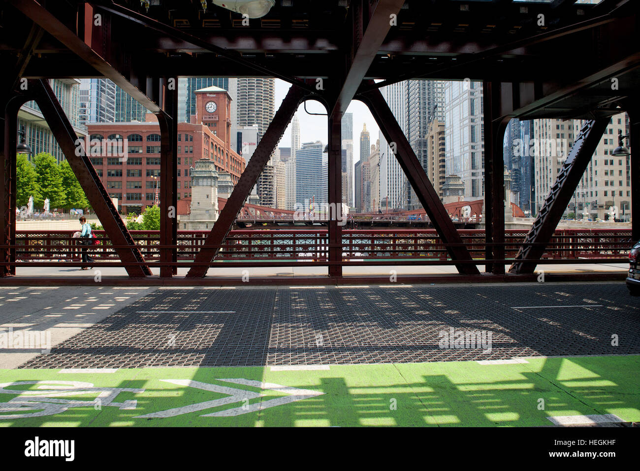 Wells Street Bridge, Chicago, Cook County, Illinois, USA Stock Photo ...