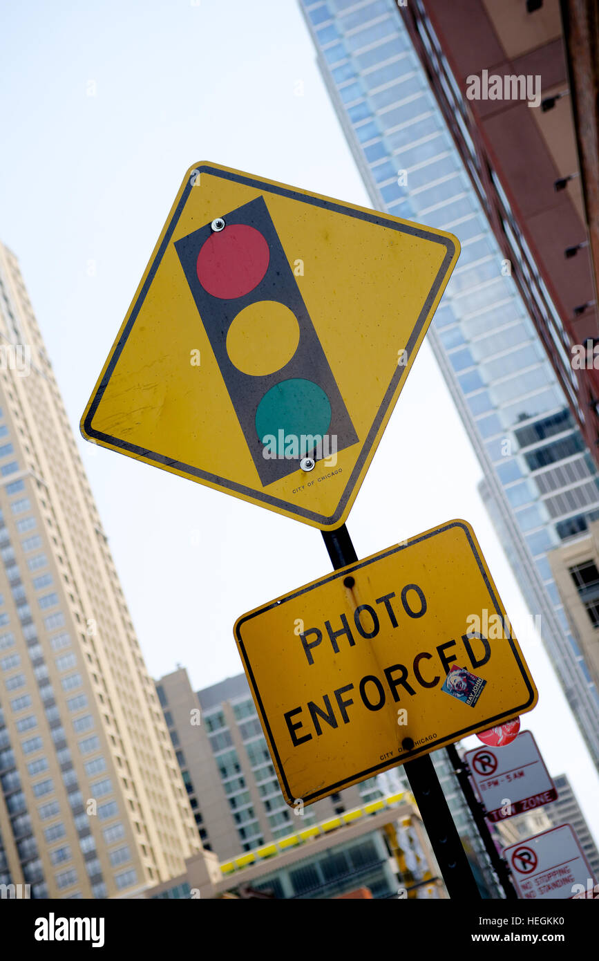 Photo Enforced sign on Kinzie Street, Chicago, Cook County, Illinois ...