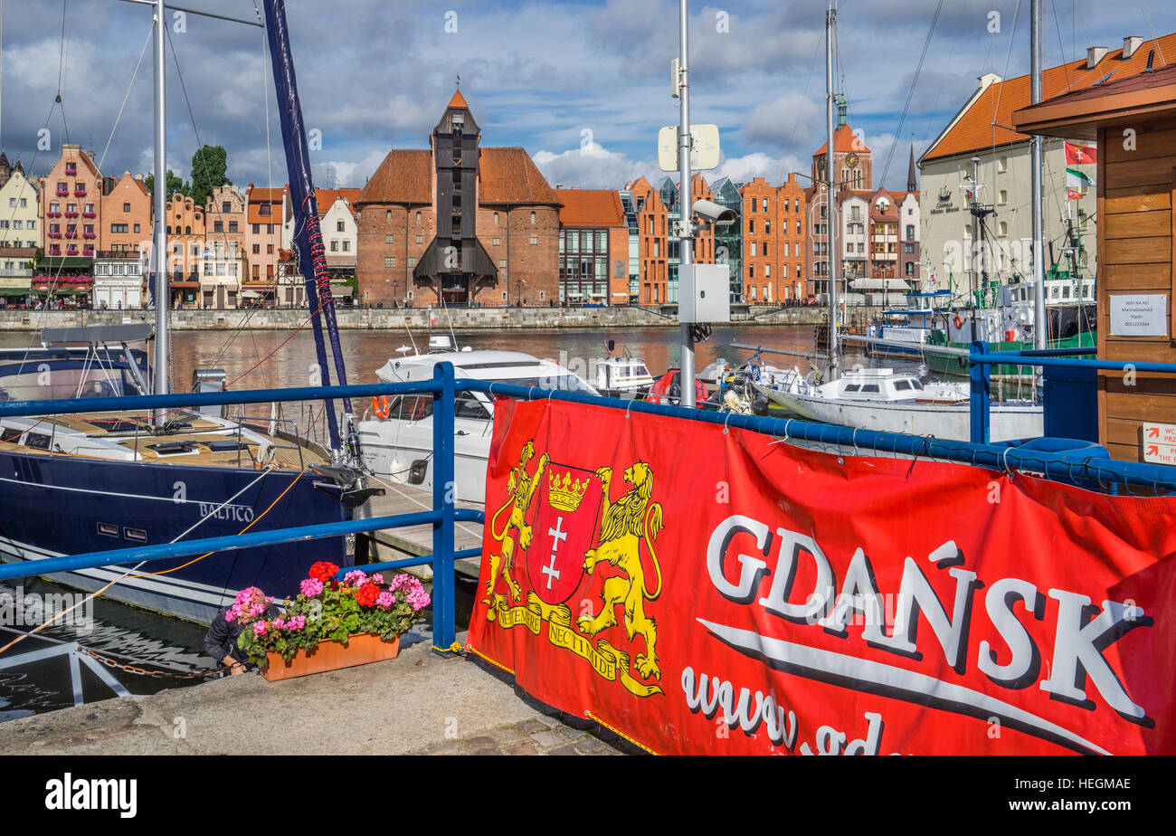 Poland, Pomerania, Gdansk (Danzig), view of medieval port crane at the ...