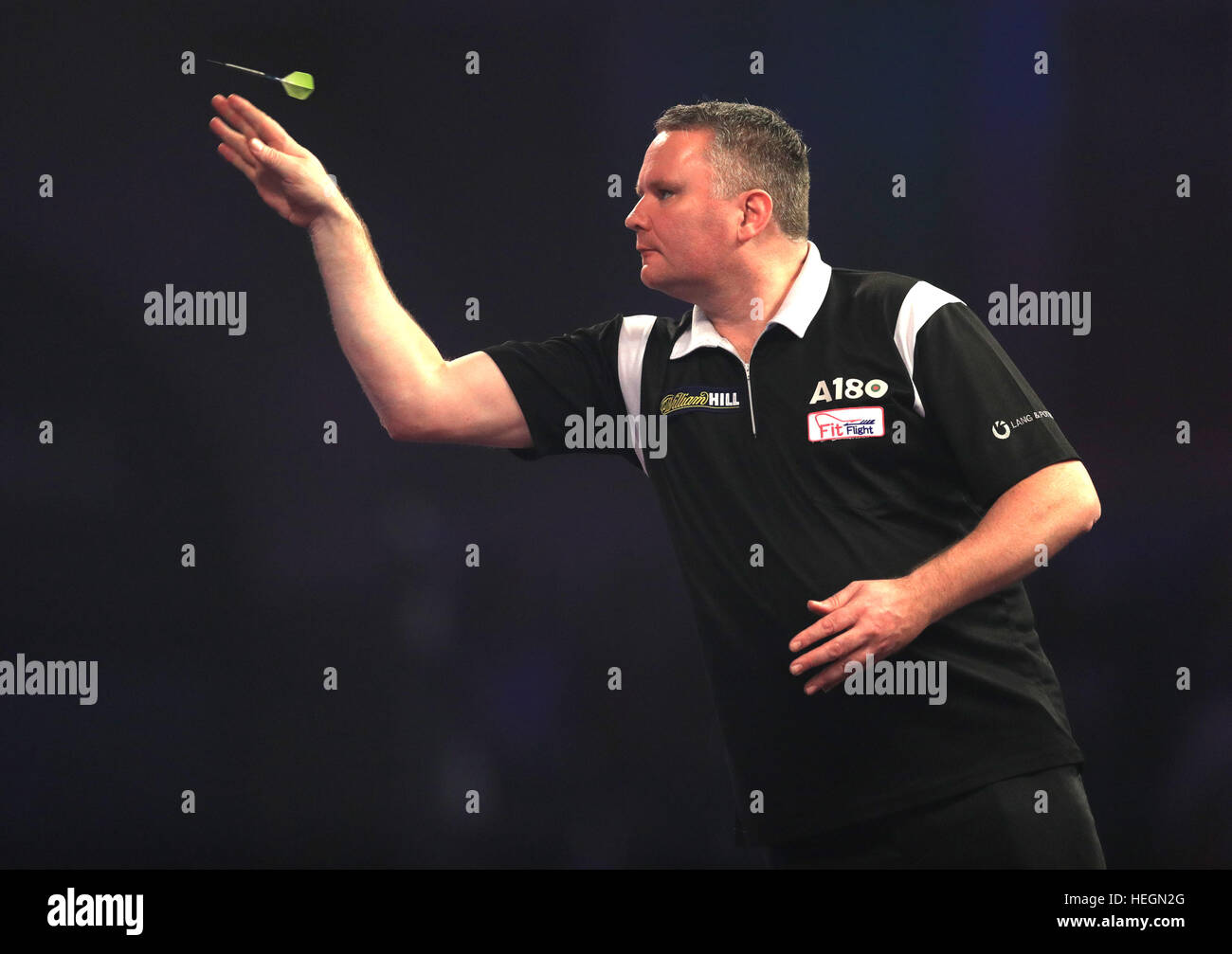 Simon Stevenson during day seven of the William Hill World Darts Championship at Alexandra ...