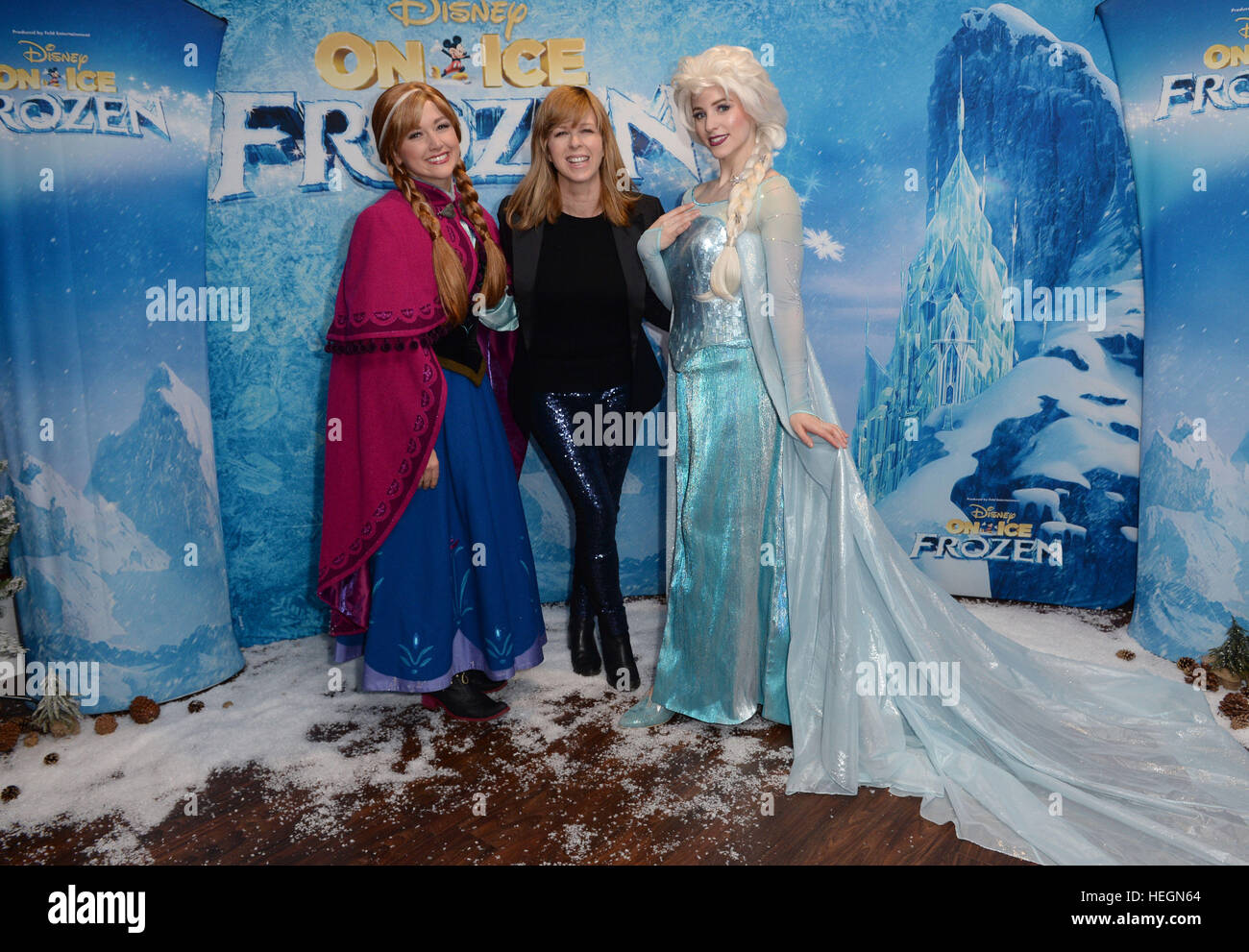 EDITORIAL USE ONLY Kate Garraway meets Anna and Elsa at The O2, London ...